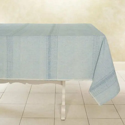 SUSTAINABLE THREADS Ecoloom Handwoven Cotton Tablecloth - Juniper Berry - 60" X 60"